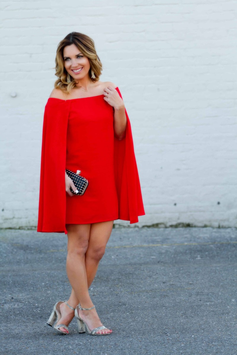 RED cape dress • - Dashing Darlin'